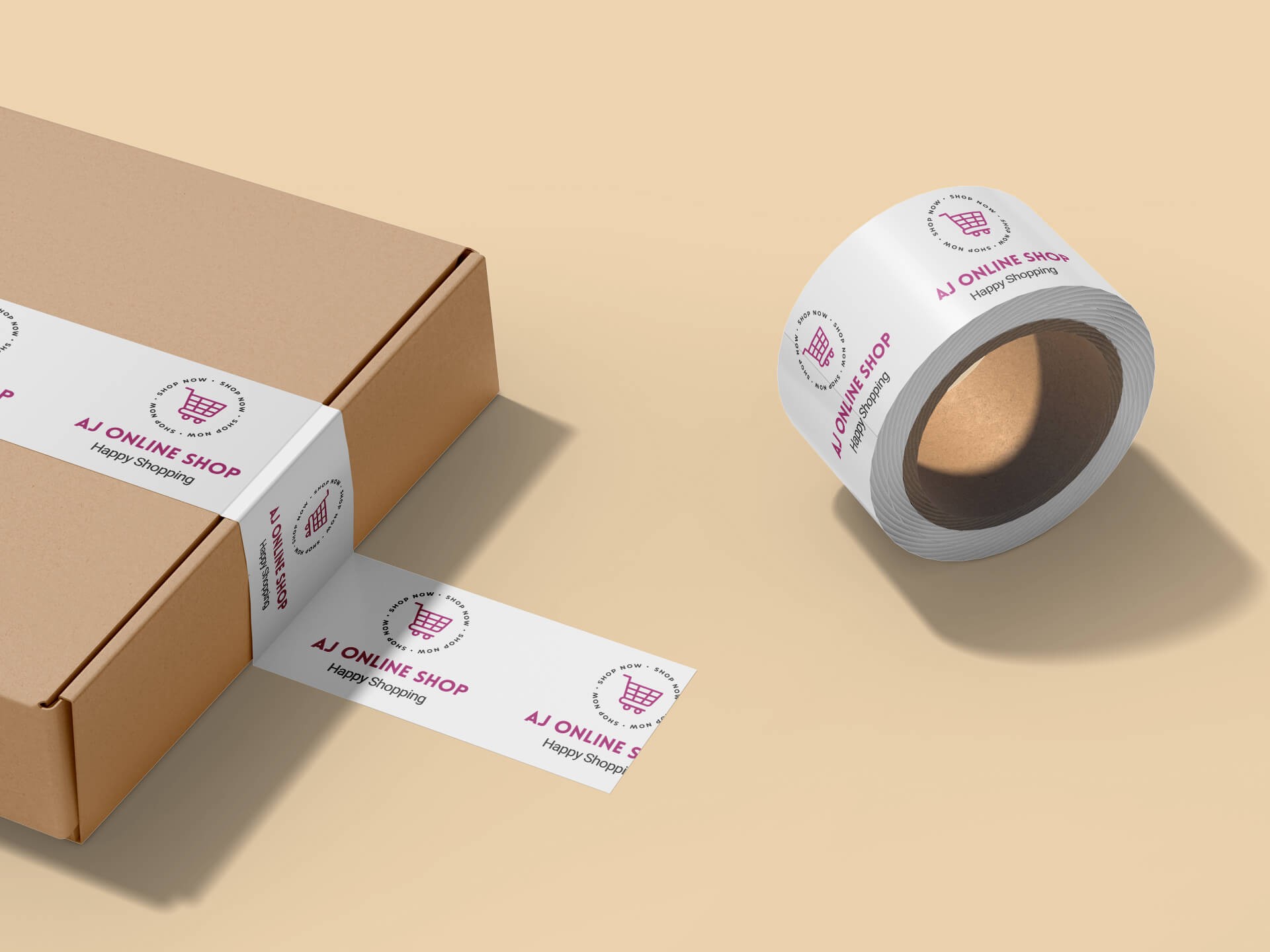 White Packing Tape Rolls - Print Customized Tape for Packing Online ...