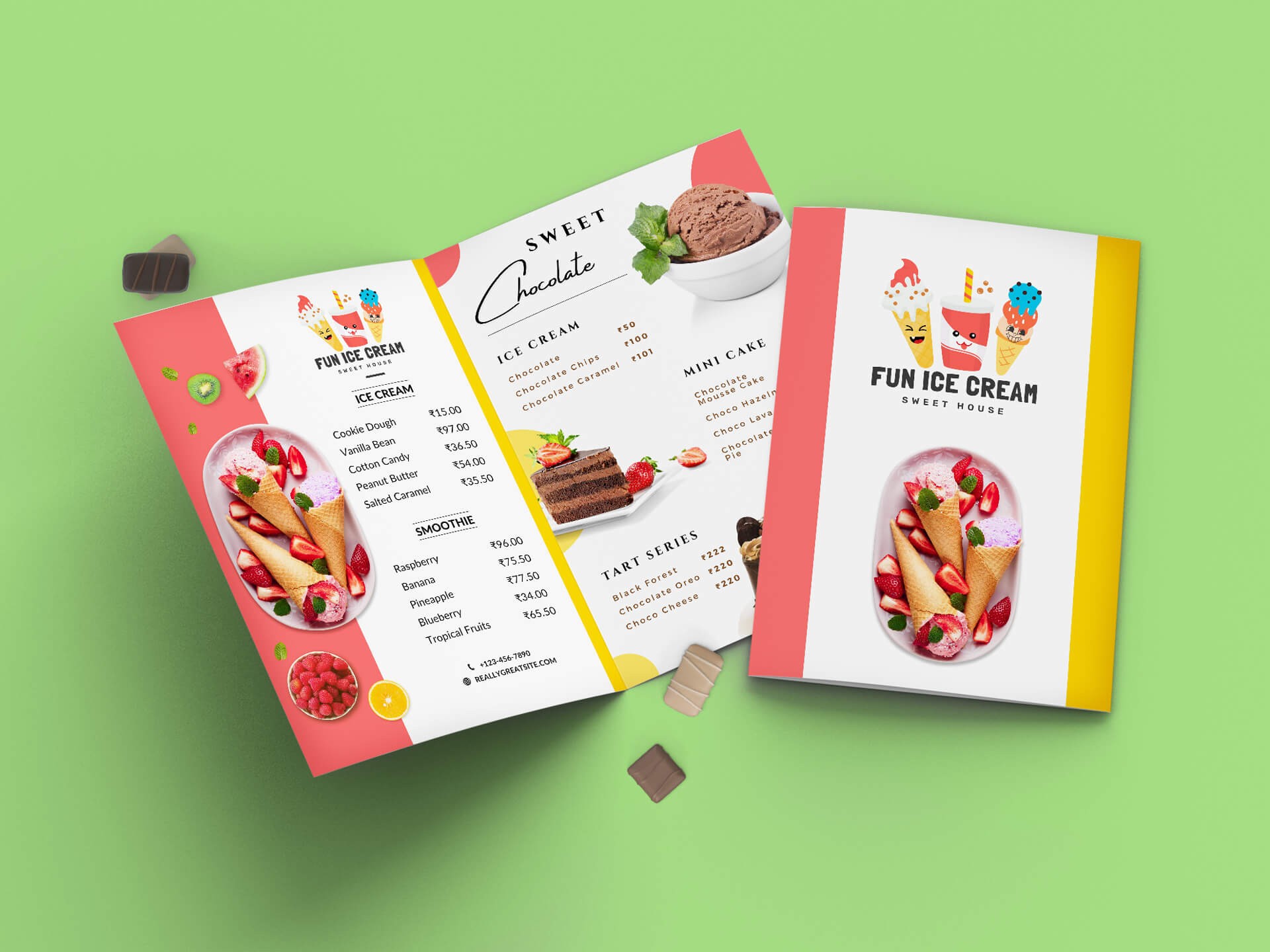 Folded Menu Cards | Design Custom Brochures Online | Printo