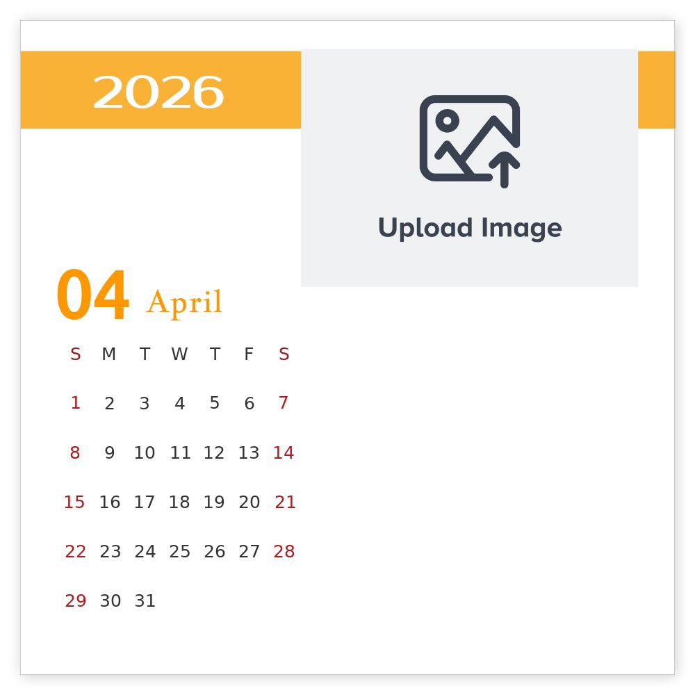Yellow Rect Box Big Square Desk Calendar Desk Calendars Design ...