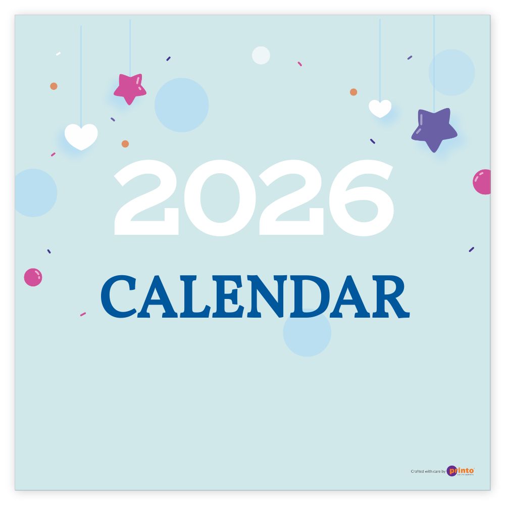 Sky Blue Star Big Square Desk Calendar Desk Calendars Design ...